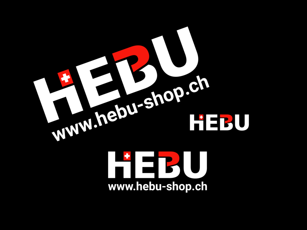 Aufkleber Sticker – HEBU weiss – 8cm – konturgeschnitten – HEBU-shop.ch