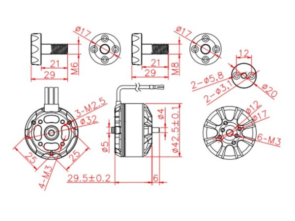 Leopard Multicopter Outrunner Motor PH3510-23T 370KV – 350W ...