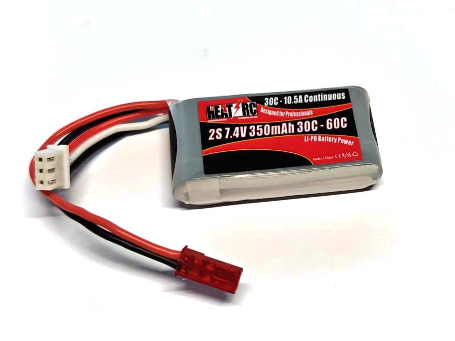 HEAT-RC, LiPo Akku 2S / 7.4V 350mAh 30C – JST – HEBU-shop.ch